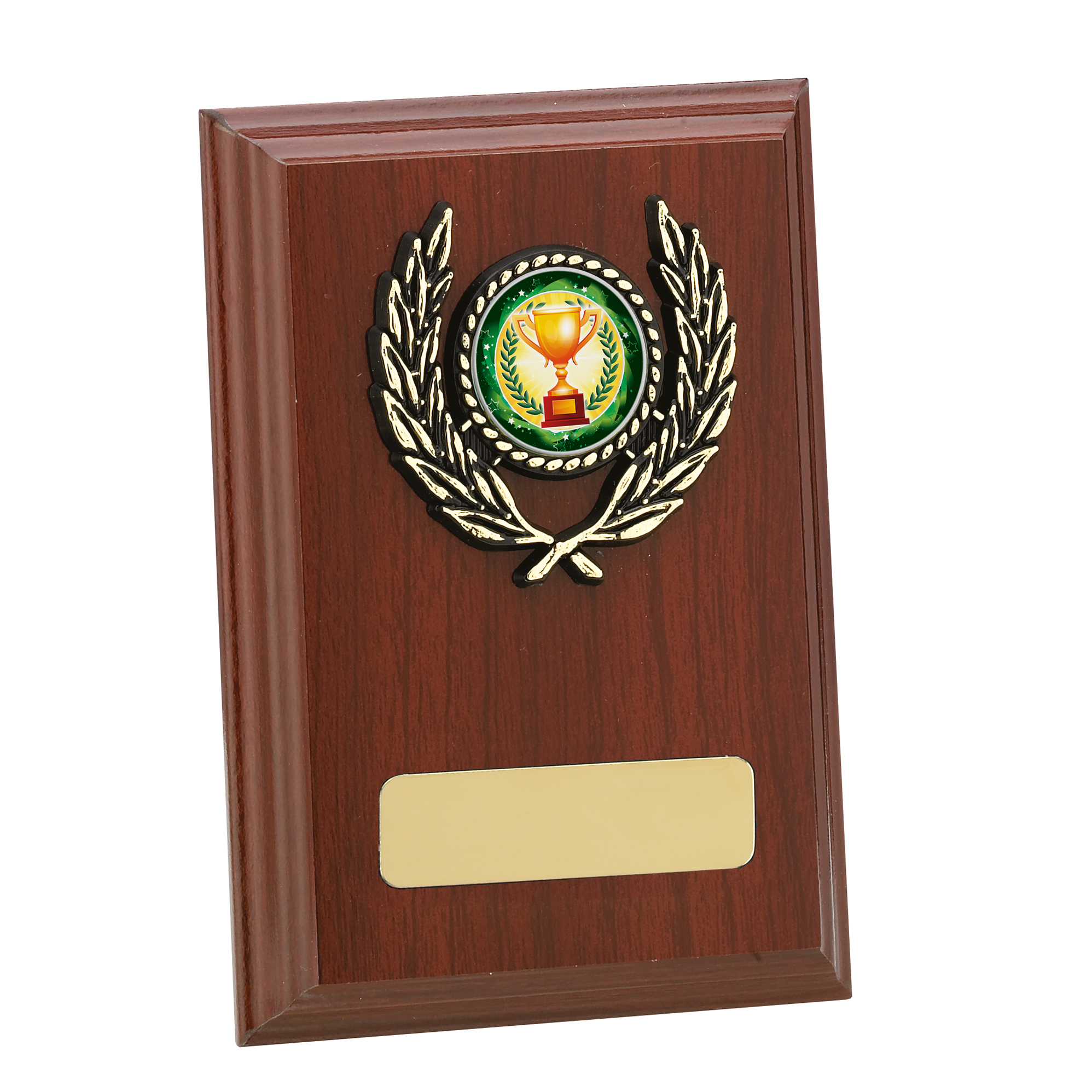 5" MAHOGANY FINISH PLAQUE - trophyman.co.uk