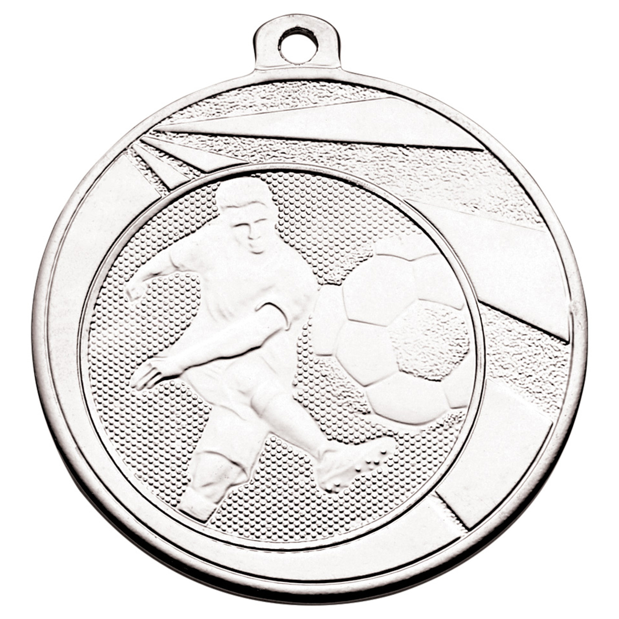 50MM SILVER FOOTBALL MEDAL - trophyman.co.uk