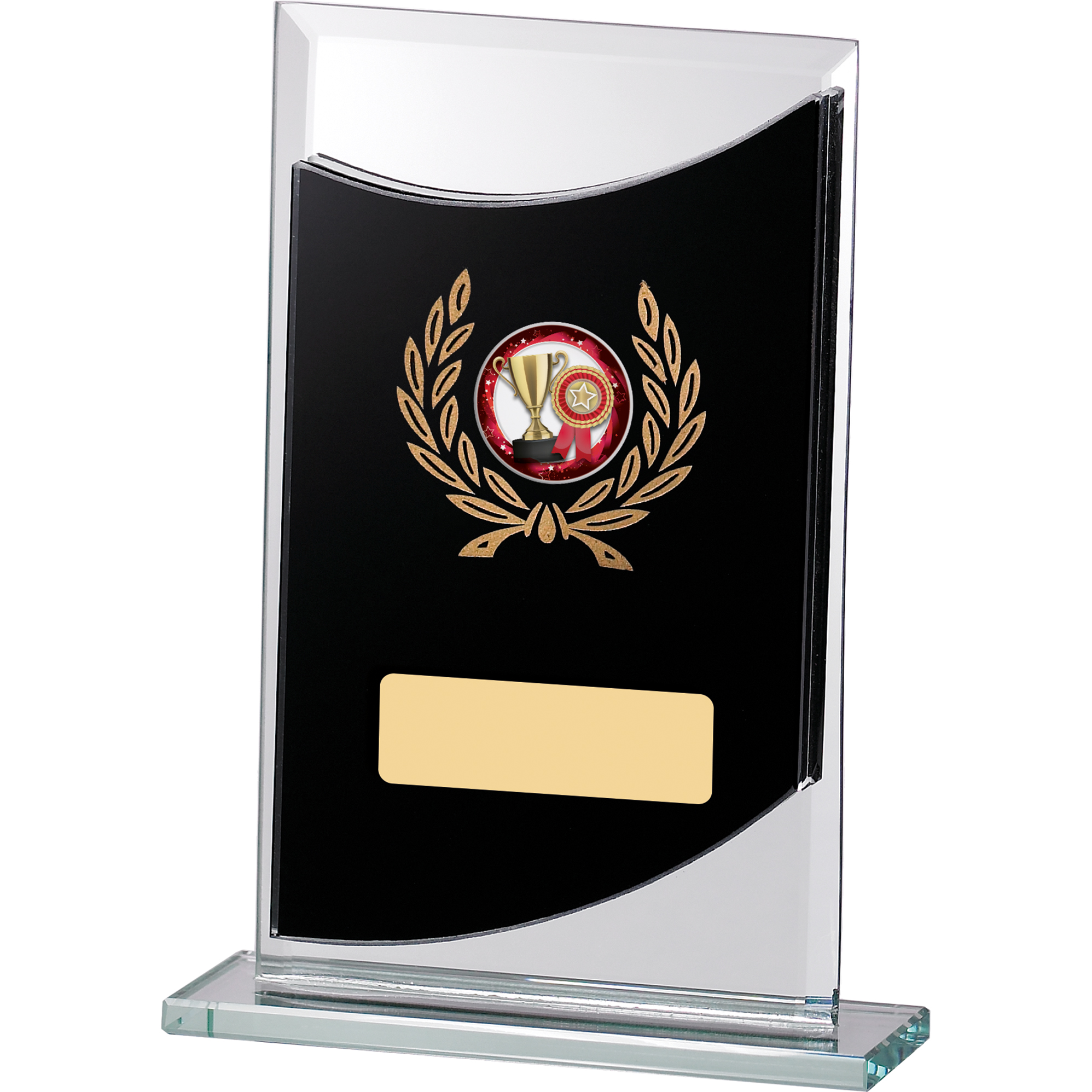 5" BLACK MIRROR GLASS AWARD - trophyman.co.uk