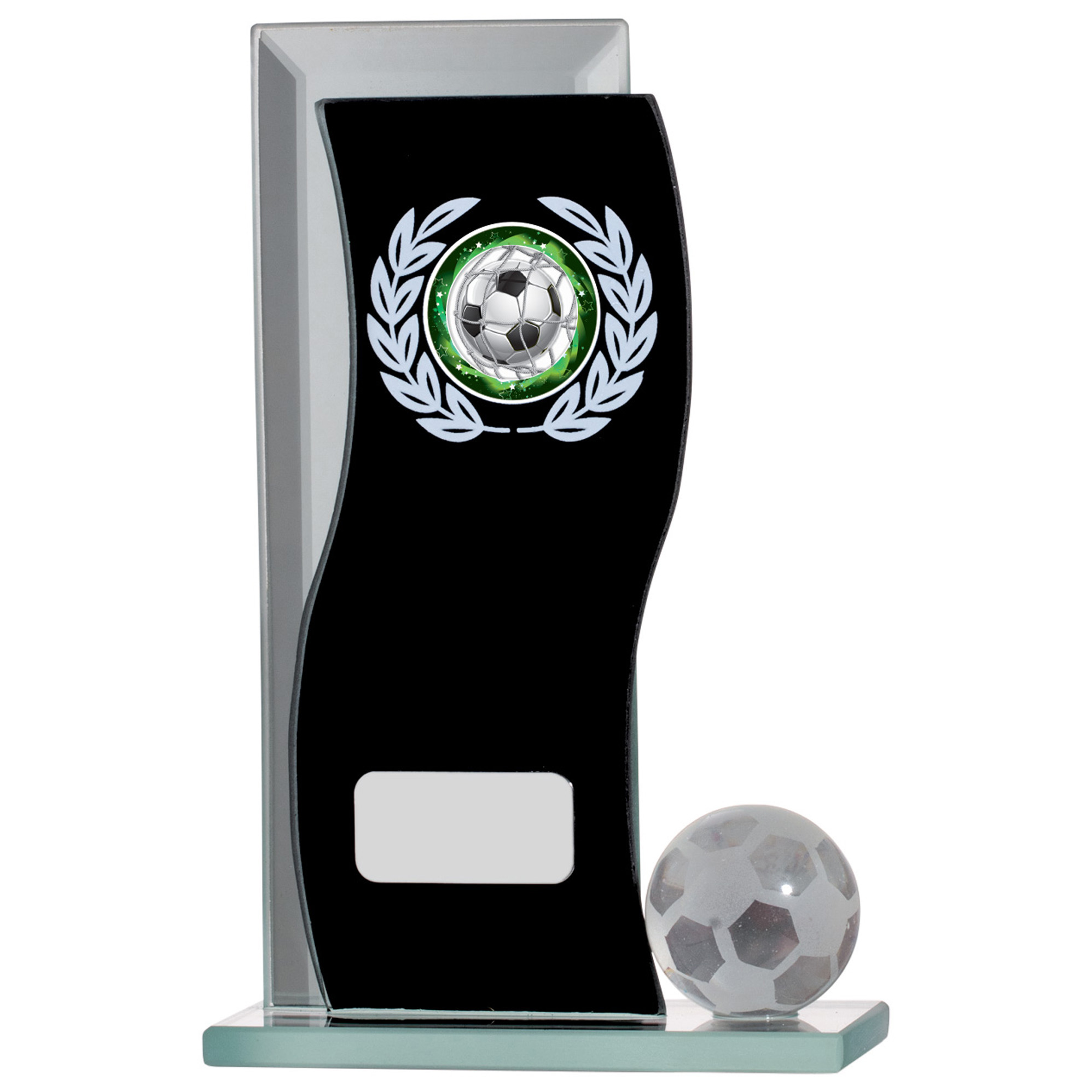 5" FOOTBALL MIRROR GLASS AWARD - trophyman.co.uk