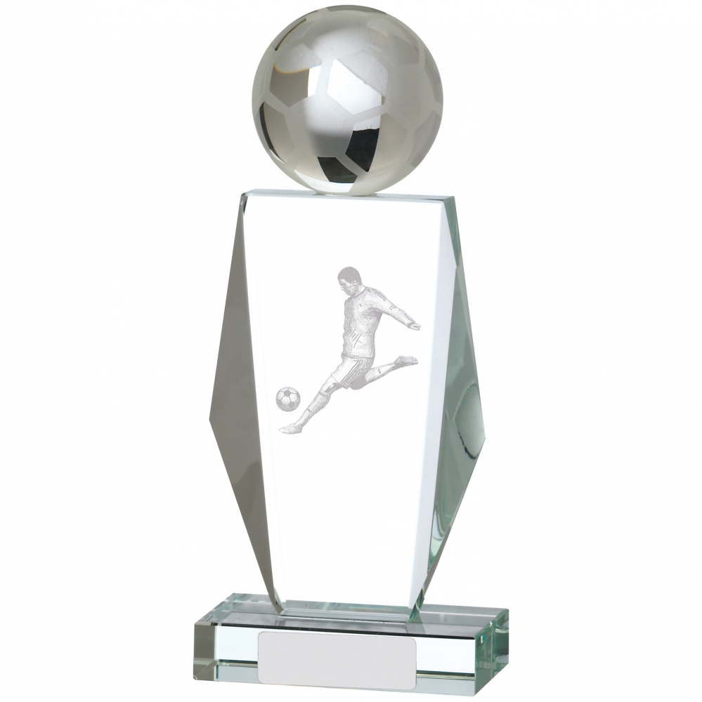 10.5" FOOTBALL GLASS AWARD - trophyman.co.uk