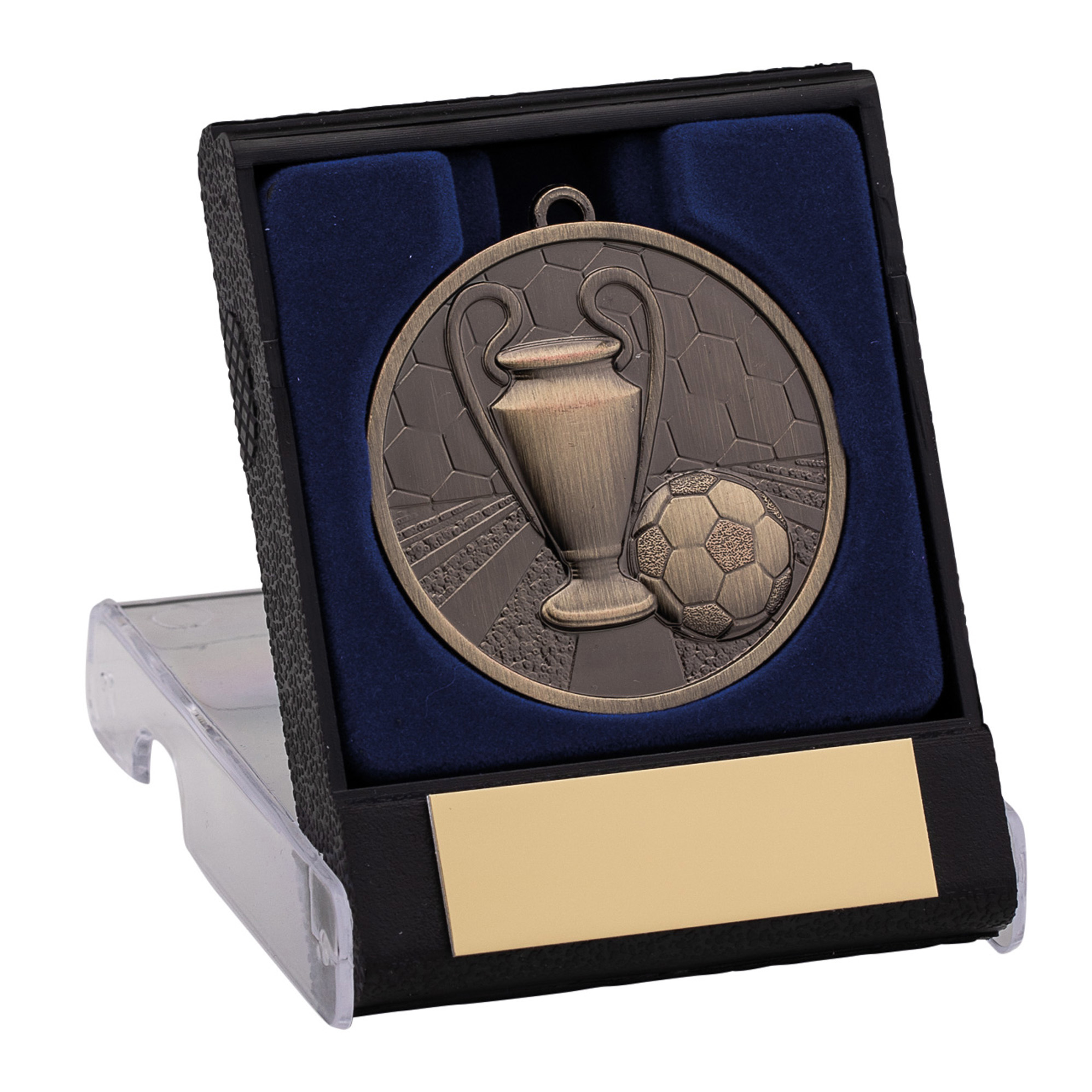 Football Bronze medal in box - trophyman.co.uk