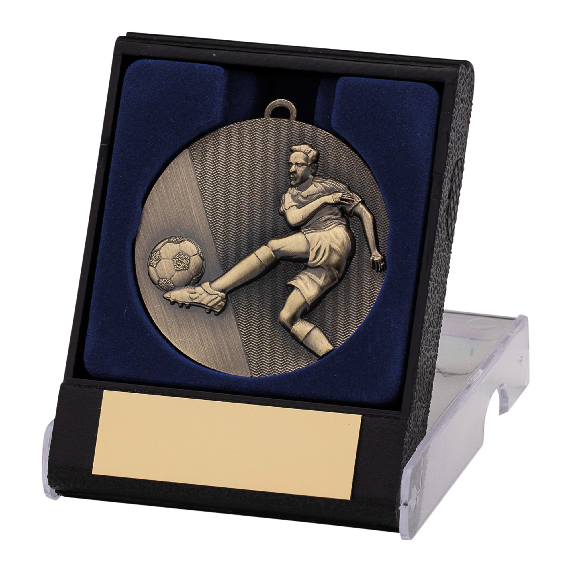 Football Bronze medal in box - trophyman.co.uk